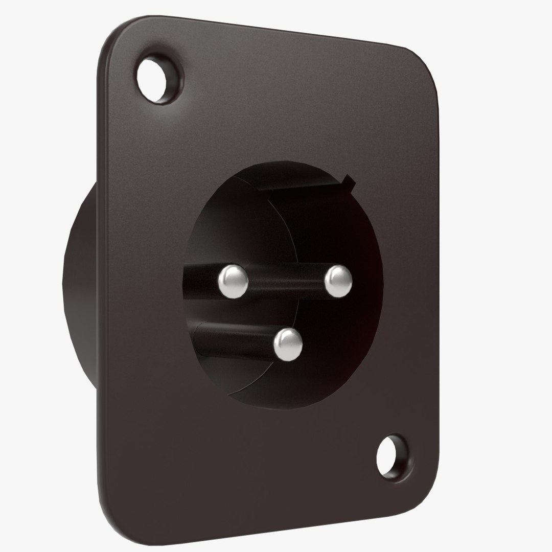 Panel mount male xlr connector 3D model - TurboSquid 1813414