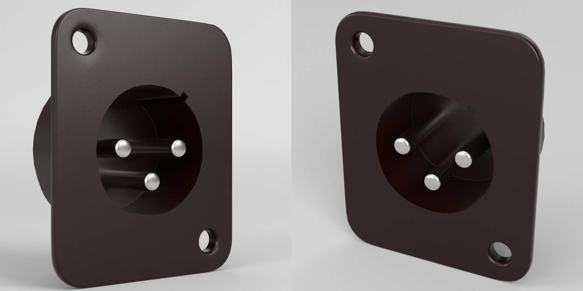 Panel Mount Male Xlr Connector 3D Model - TurboSquid 1813414