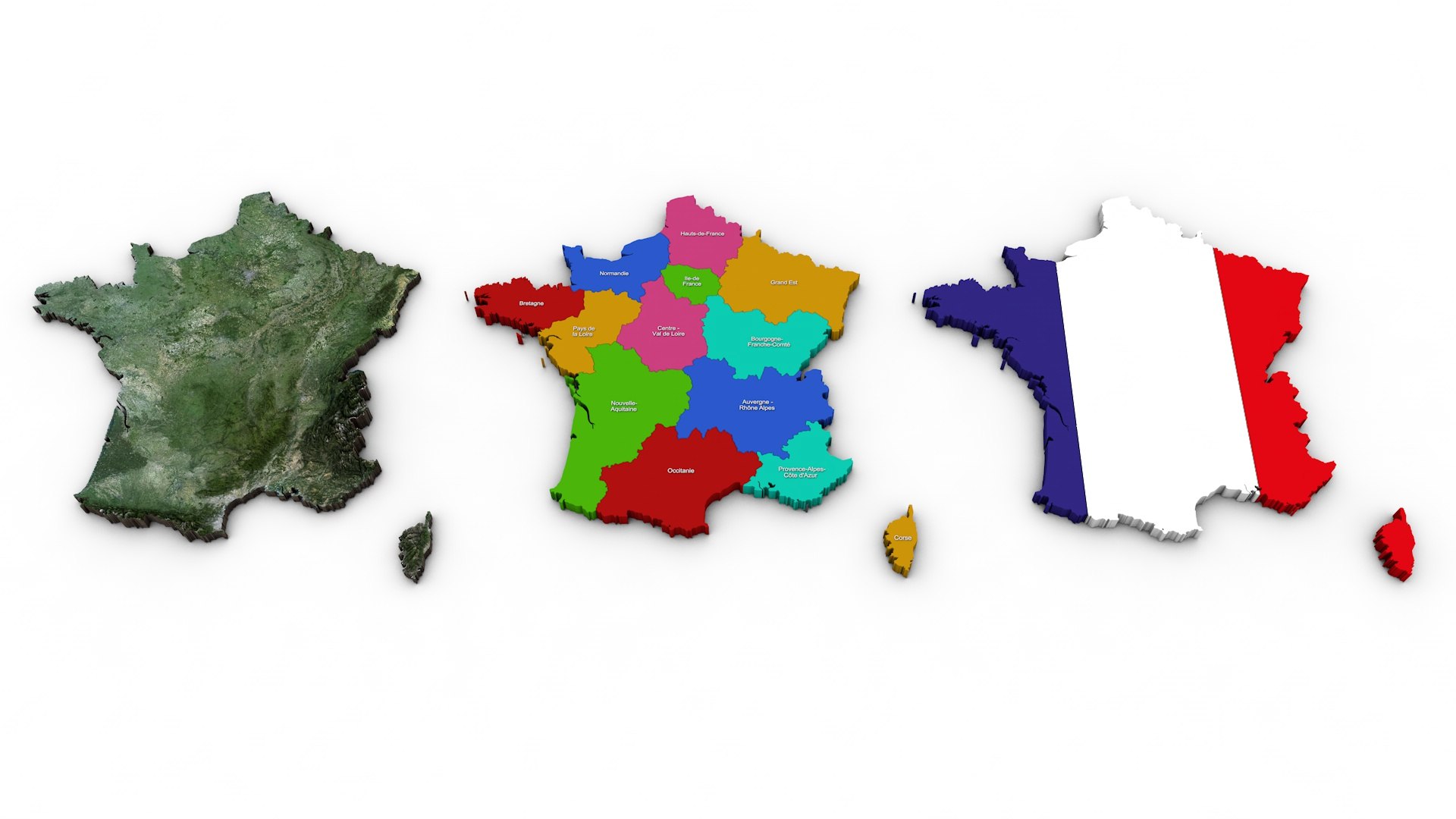 France Map Pack 3D Model - TurboSquid 2048719