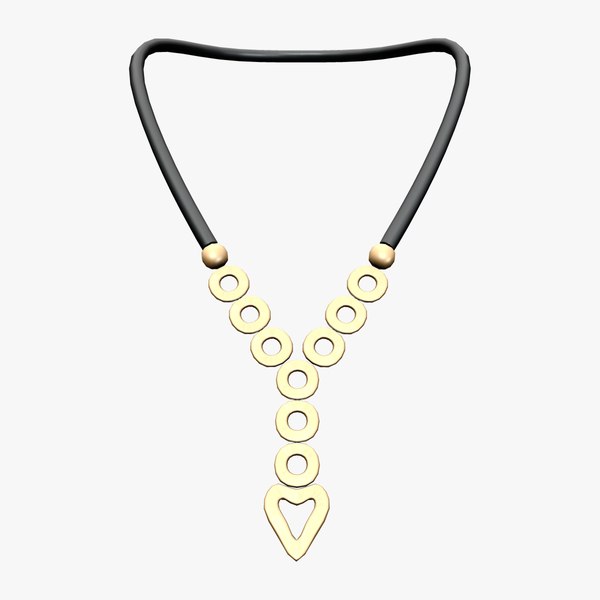 3D Metal Love Heart and Loops Pendant Cord Necklace - TurboSquid 1963835