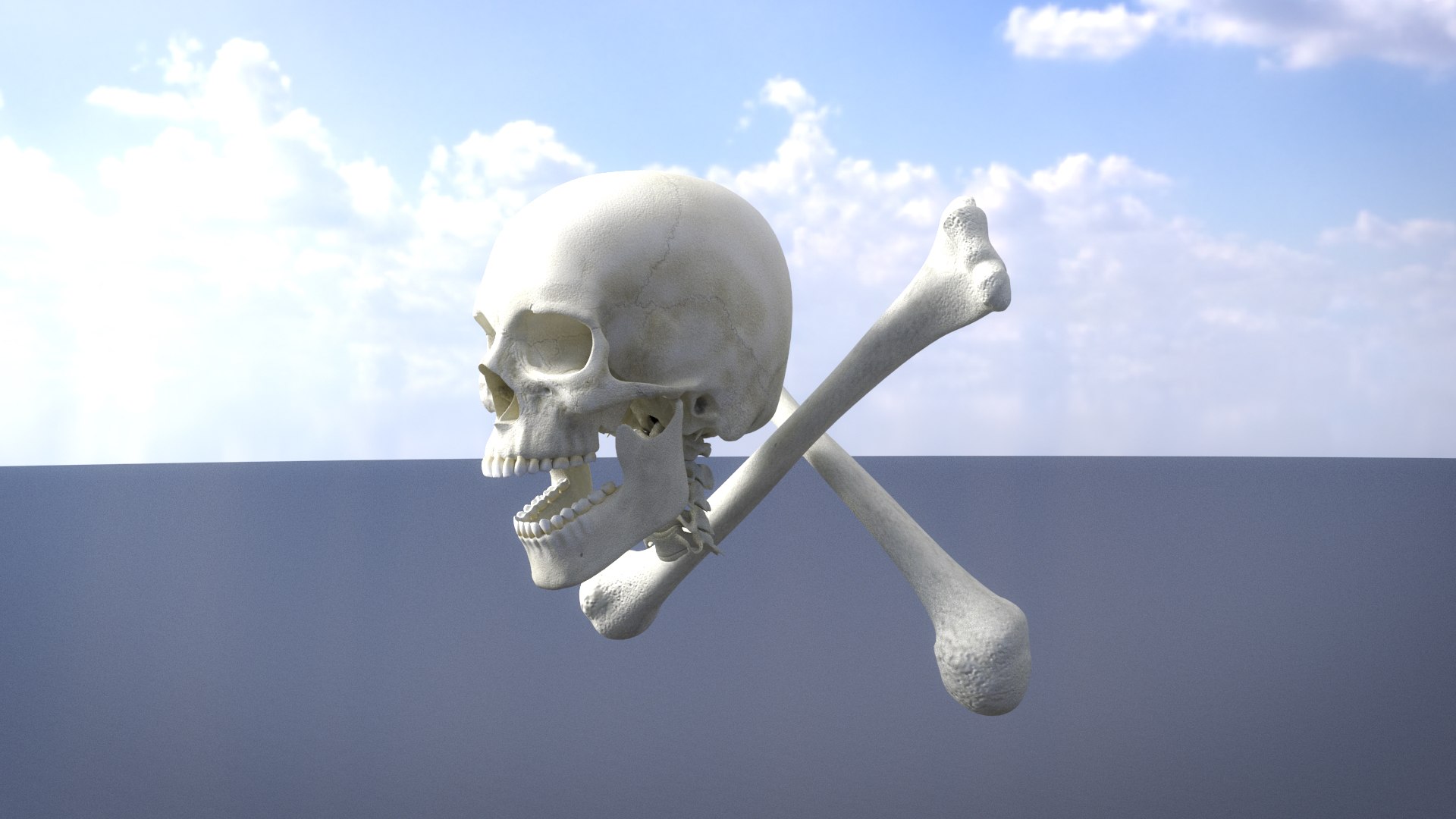 3D Skull Cross Bones - TurboSquid 2326071