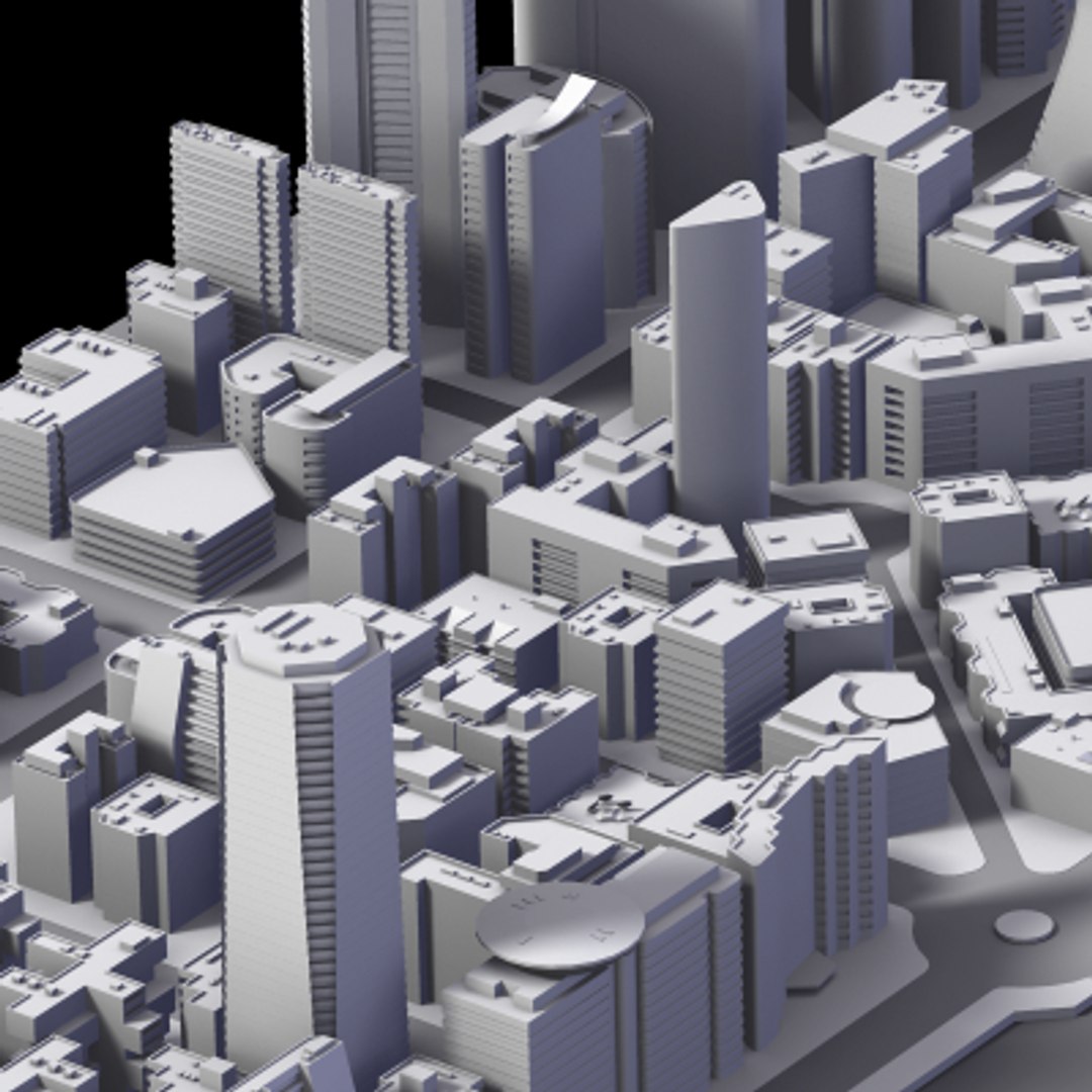 3ds Max City District Buildings