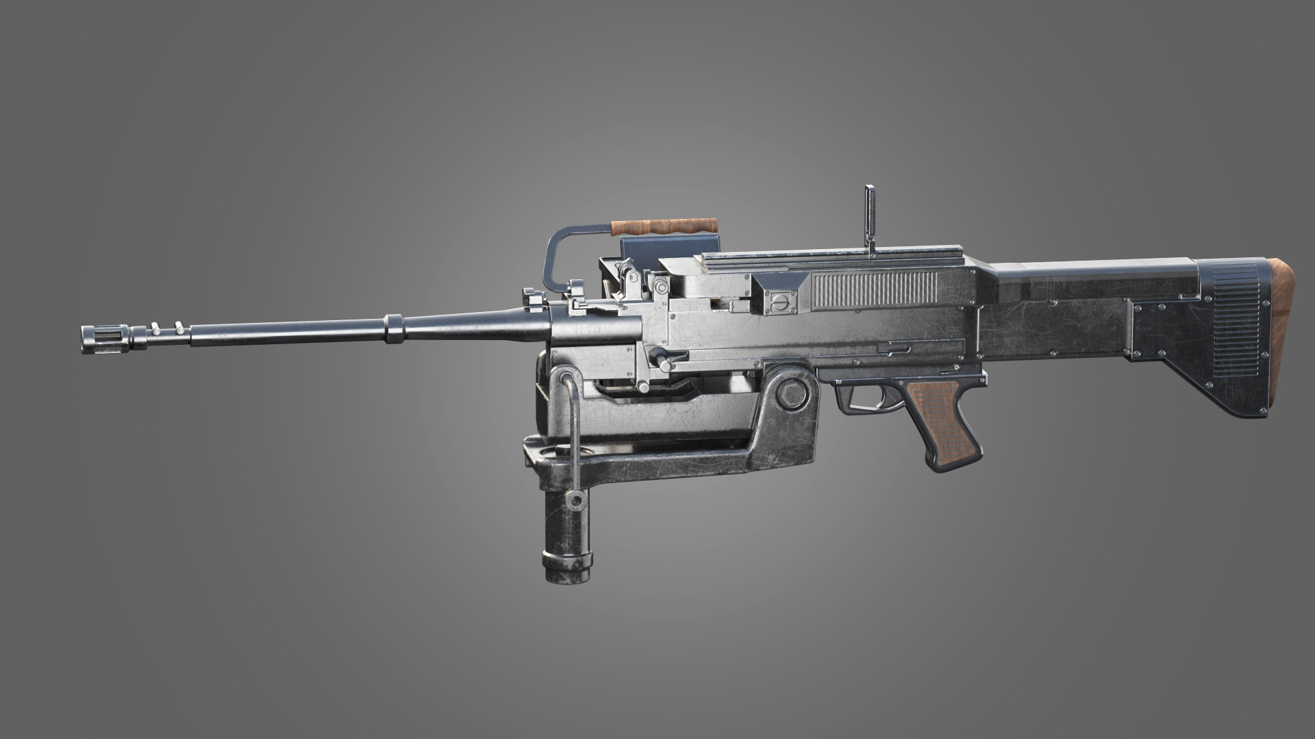 Machine Gun PBR Model - TurboSquid 2285129