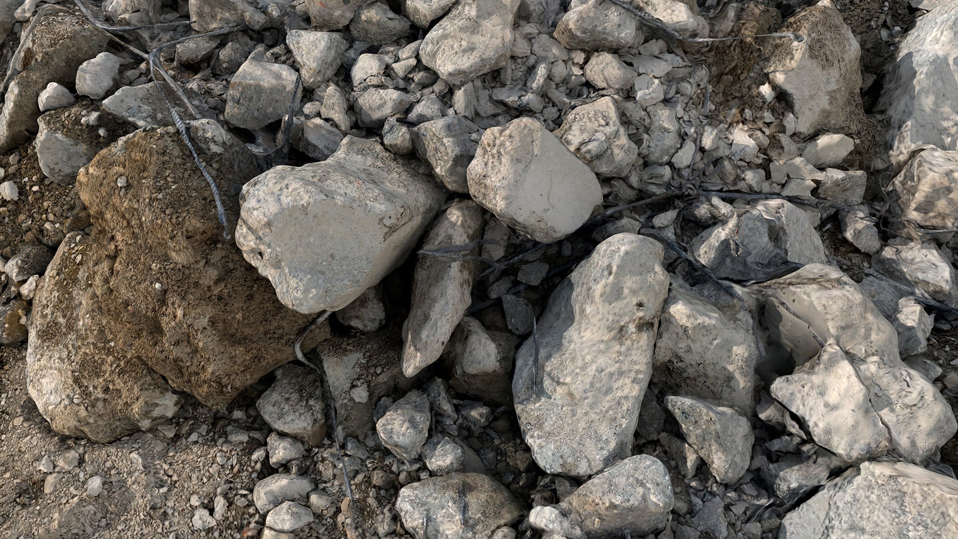 Gravel Rock Pile 03 - 3D Photogrammetry Model Scan Of Pile Of Rocks On ...