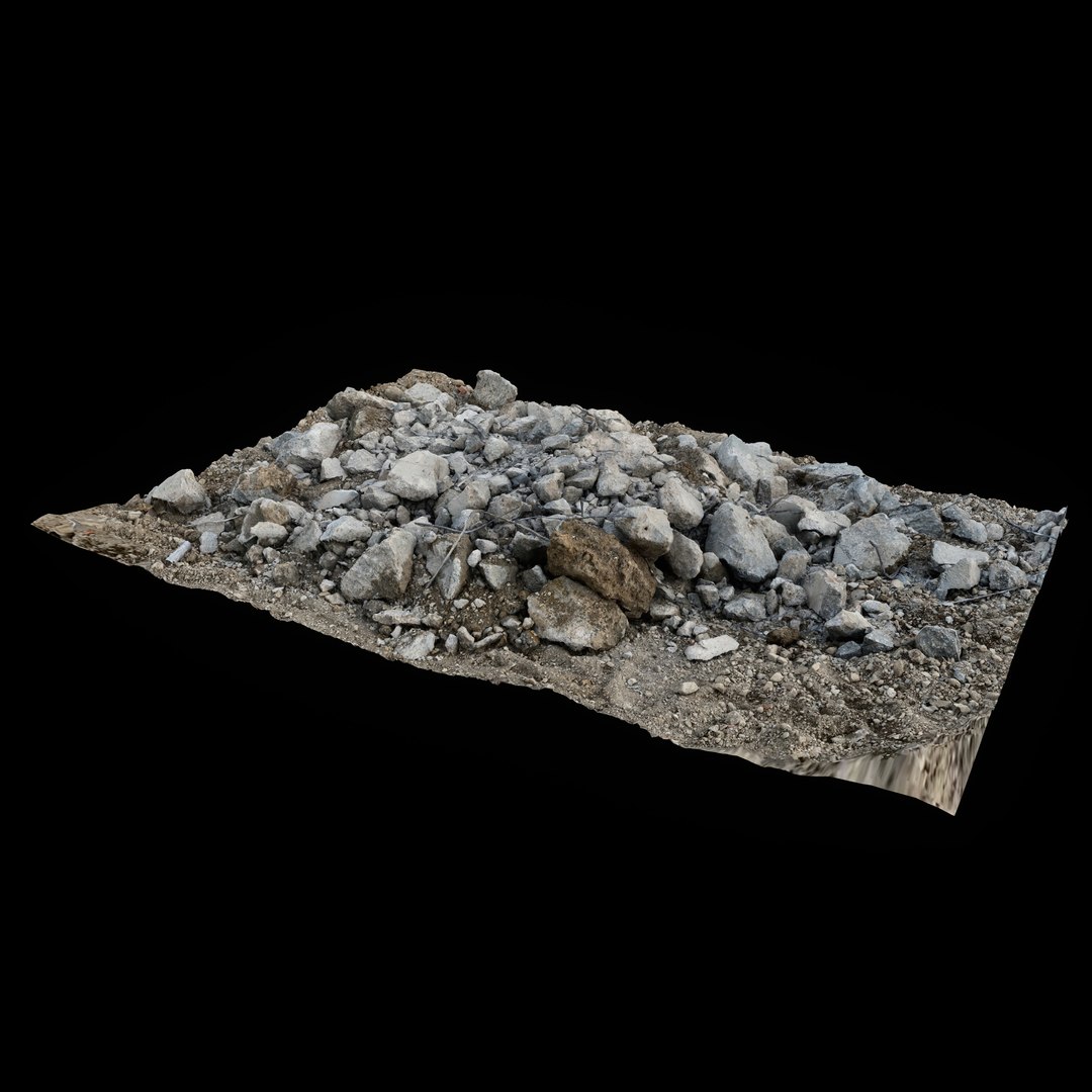 Gravel Rock Pile 03 - 3D Photogrammetry Model Scan Of Pile Of Rocks On ...