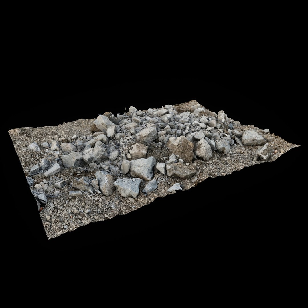 Gravel Rock Pile 03 - 3D Photogrammetry Model Scan Of Pile Of Rocks On ...