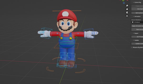 modelo 3d MARIO APAREJADO CONTROL PLANTILLA SUPER MARIO BROS PELÍCULA ...