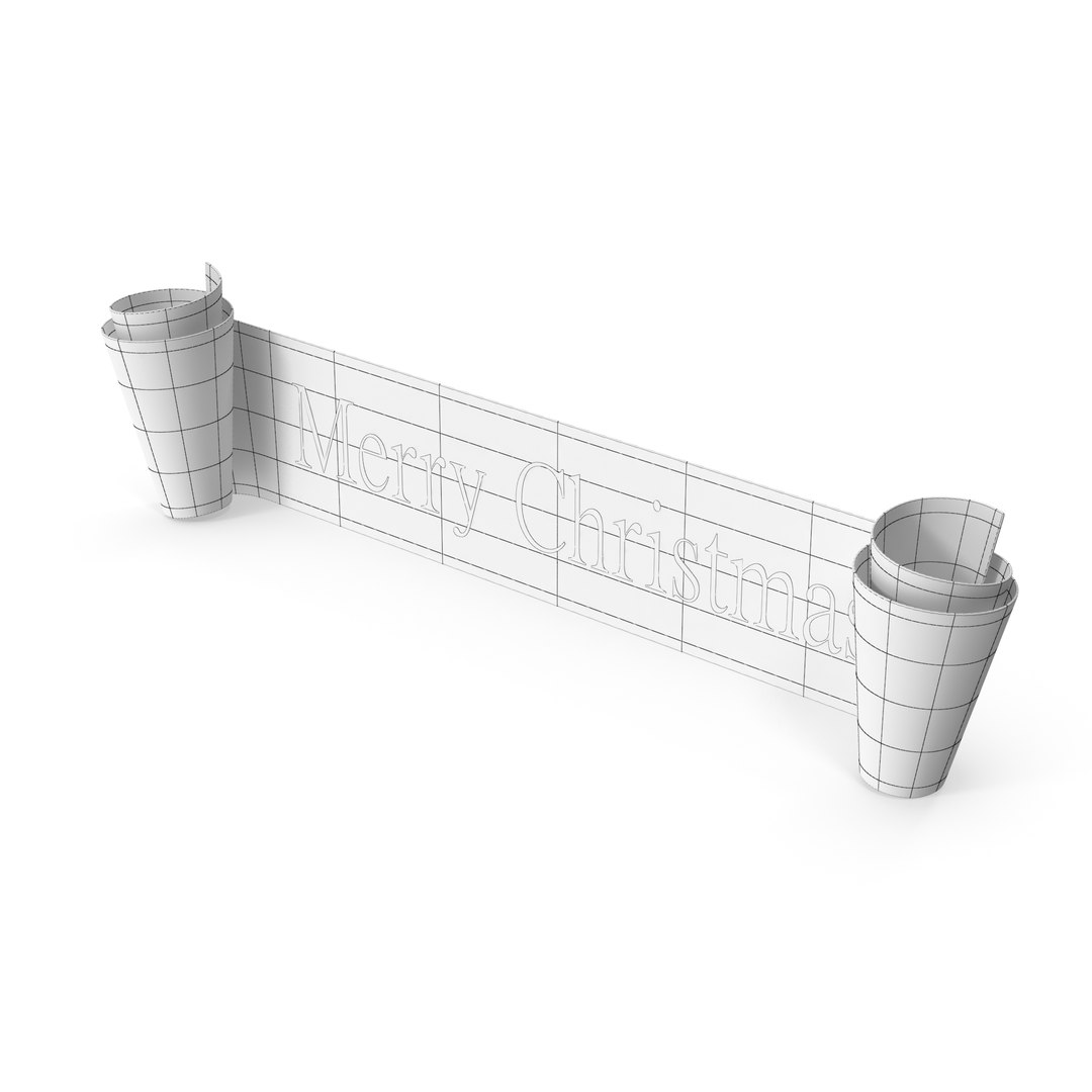 3D model Merry Christmas Scroll Banner - TurboSquid 2048145
