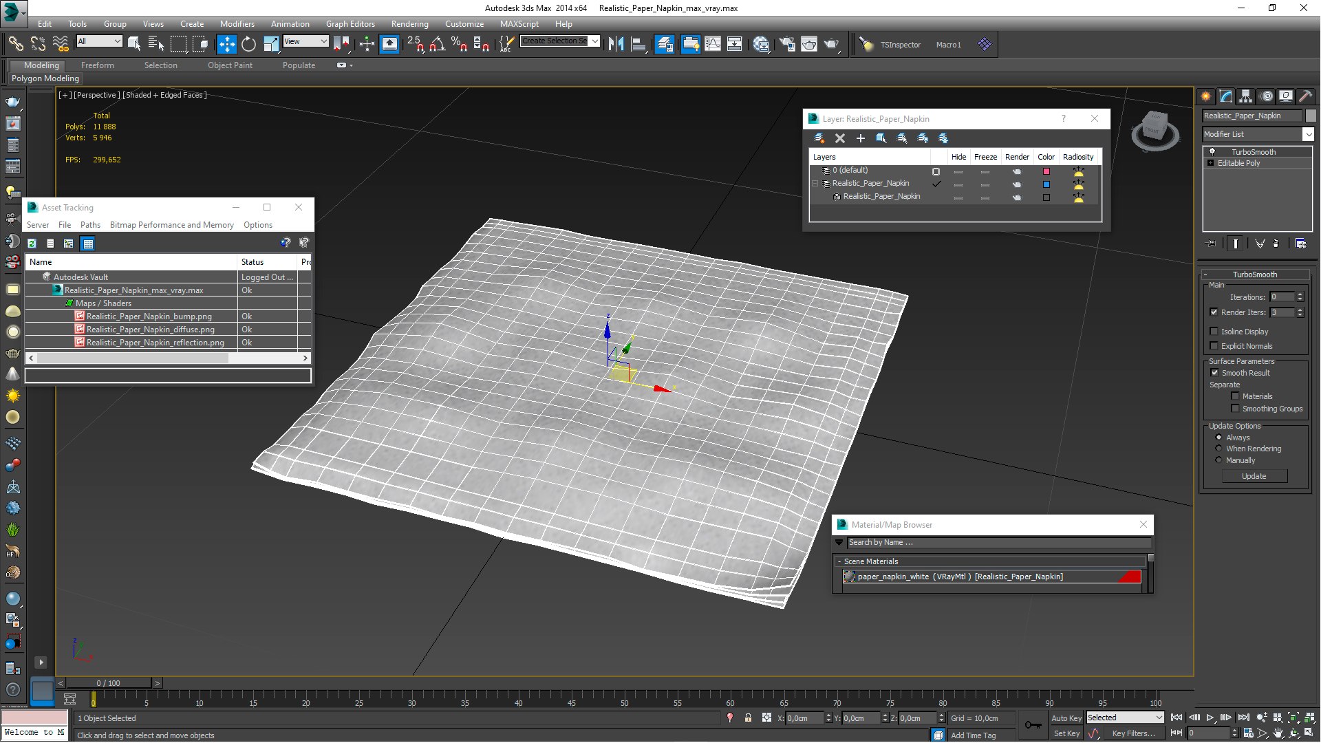 Realistic Paper Napkin 3D Model - TurboSquid 2239320