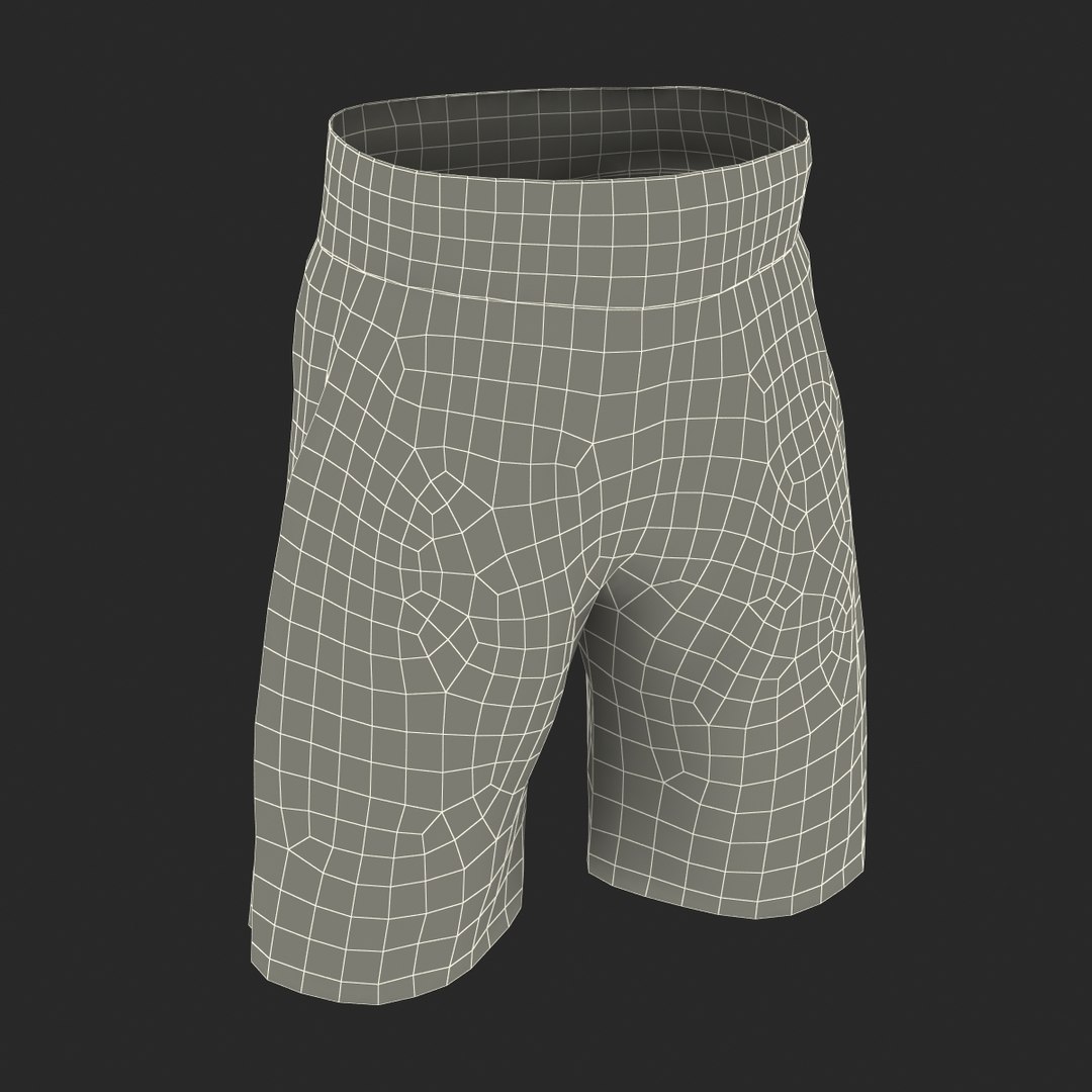 boxing trunks black 3d model