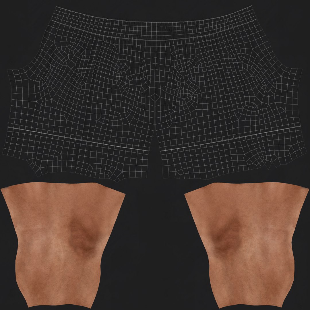 boxing trunks black 3d model