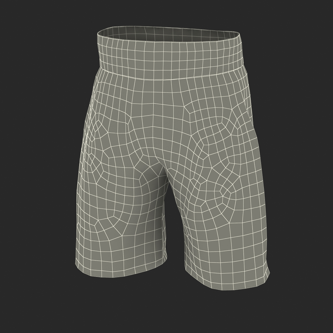 boxing trunks black 3d model