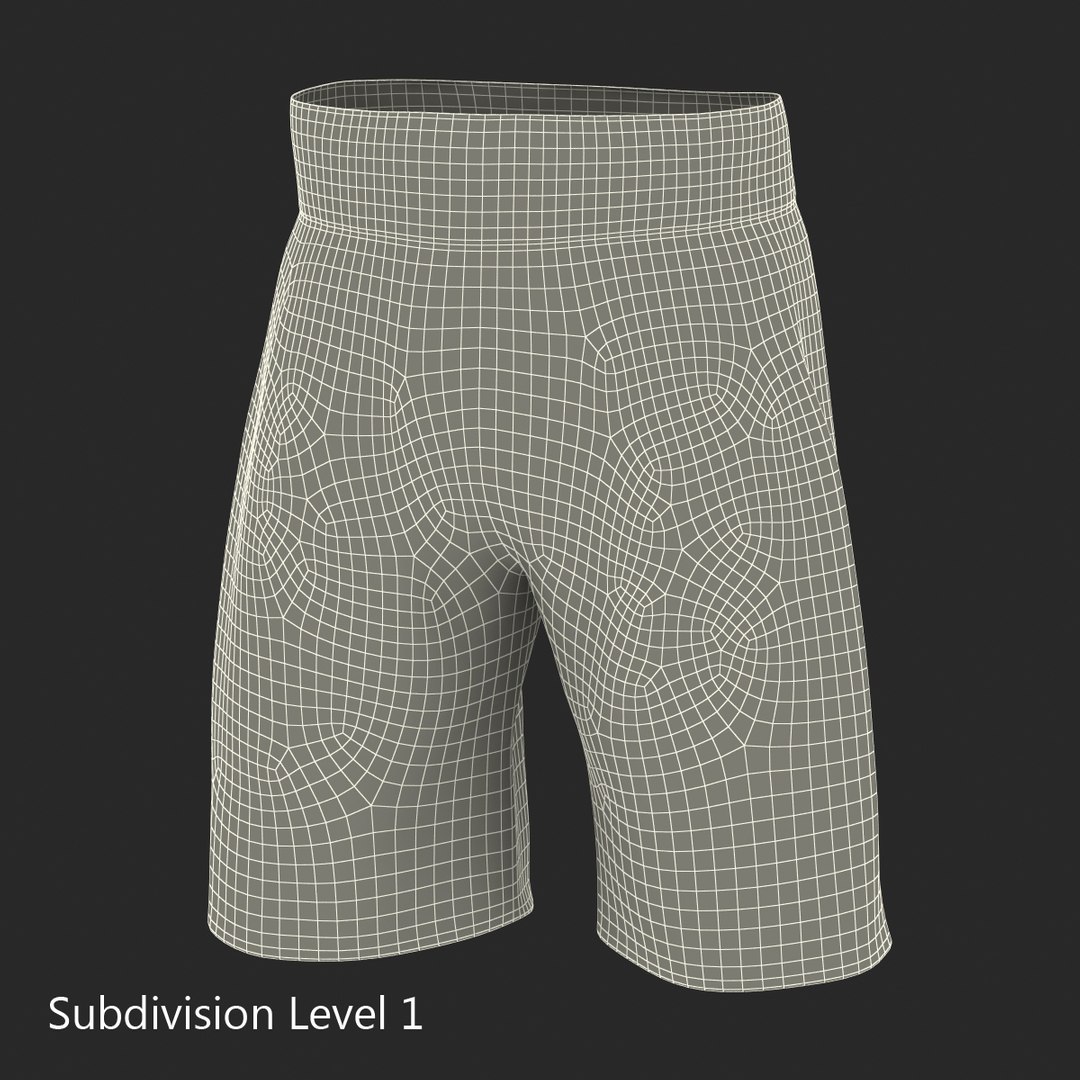 boxing trunks black 3d model