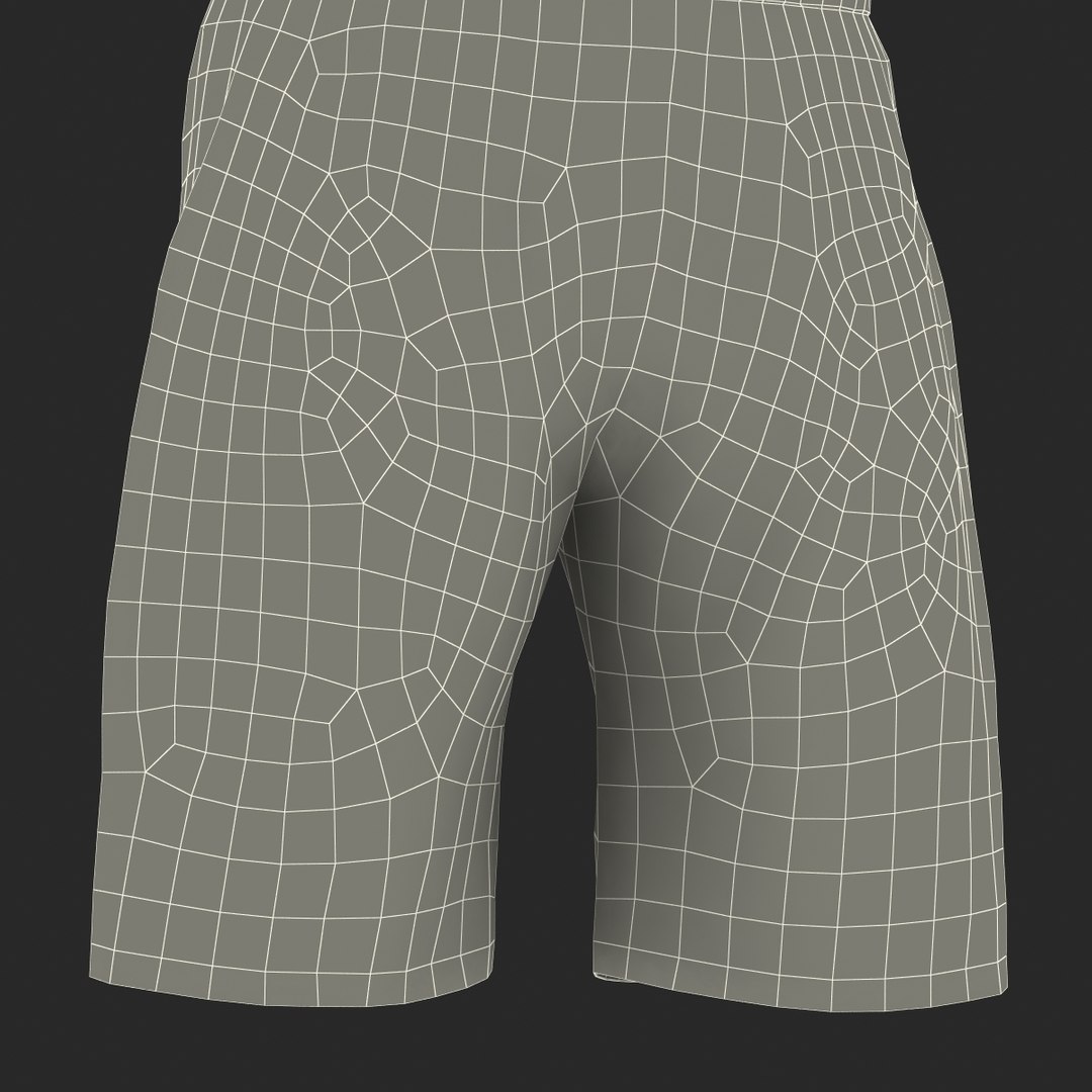 boxing trunks black 3d model