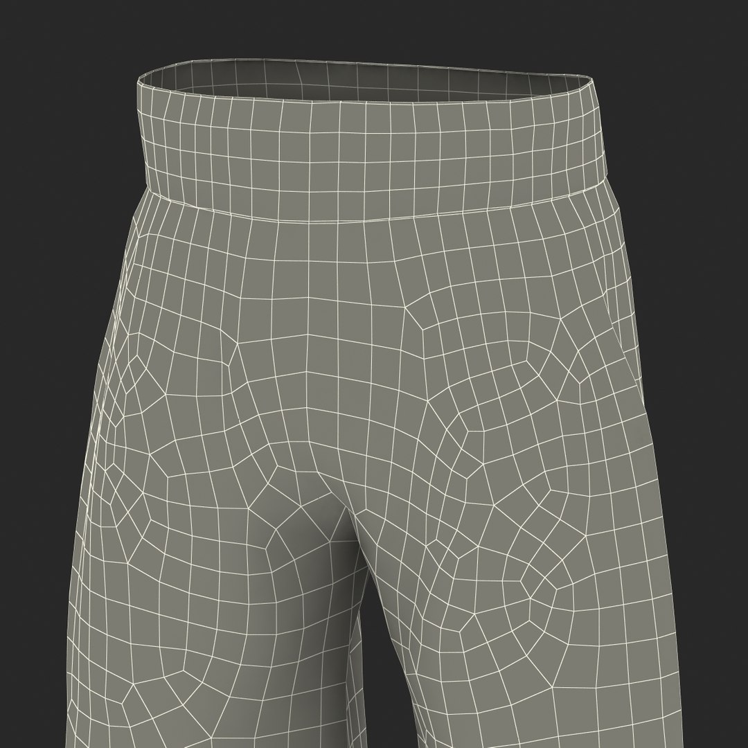 boxing trunks black 3d model