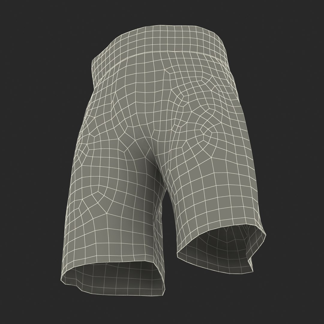 boxing trunks black 3d model