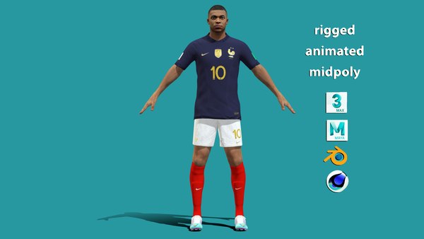 modelo 3d Kylian Mbappé Francia - TurboSquid 2001345