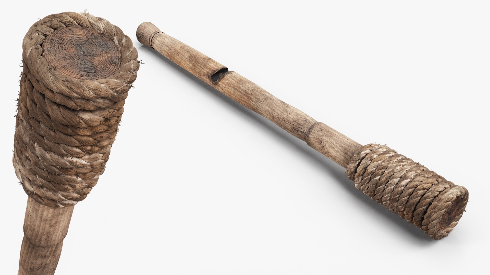 Seilumwickeltes Holzfackelwerkzeug, braunes Fell 3D-Modell - TurboSquid ...