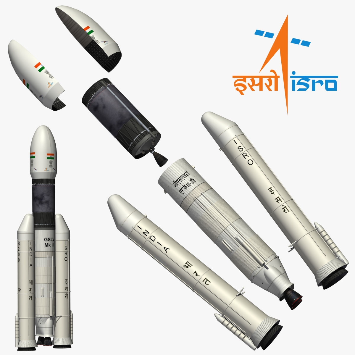 Gslv mk iii 3D model - TurboSquid 1170143