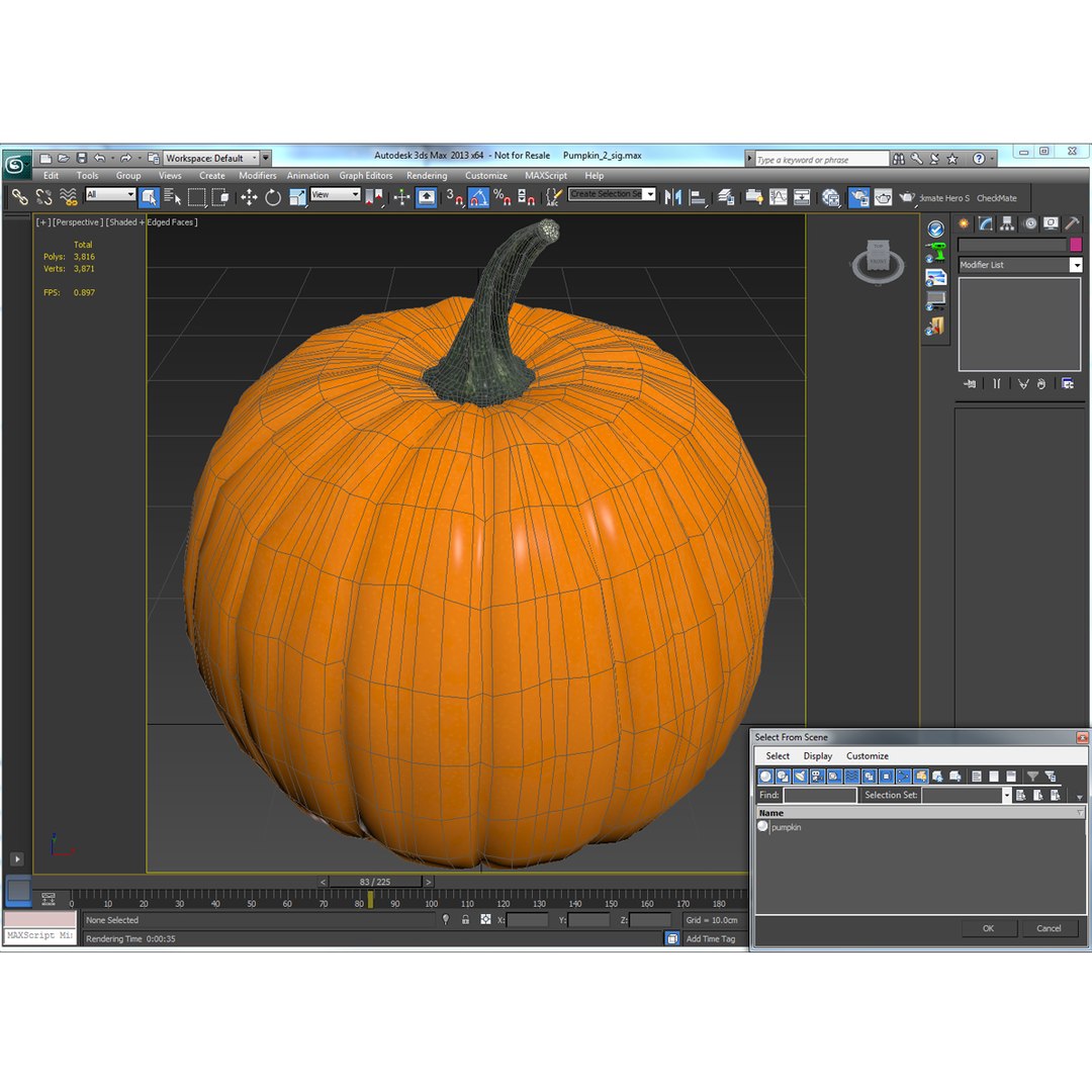 3d pumpkin 2 model