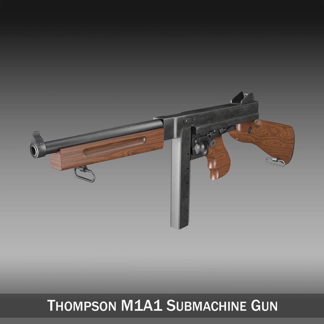Thompson M1a1 Submachine Gun 3d Model
