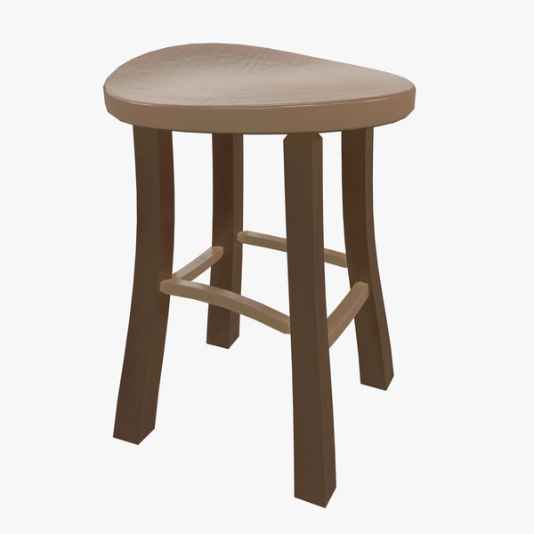 modelo 3d Stylized Game Ready Square Stool - TurboSquid 1988688
