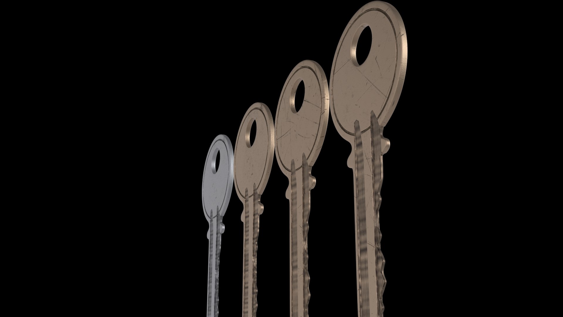 4 Old Keys 3D Model - TurboSquid 2007439
