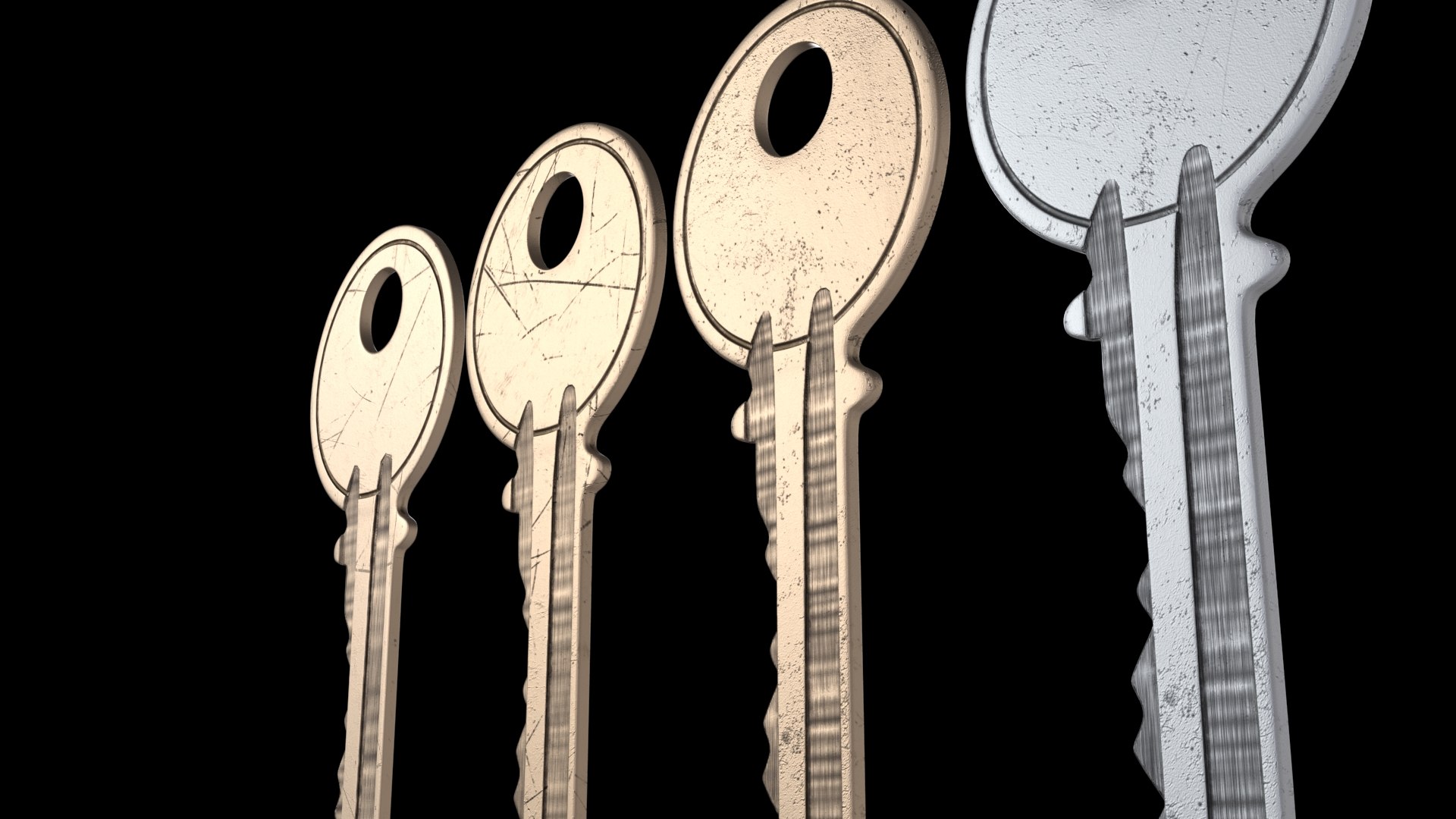 4 Old Keys 3D Model - TurboSquid 2007439