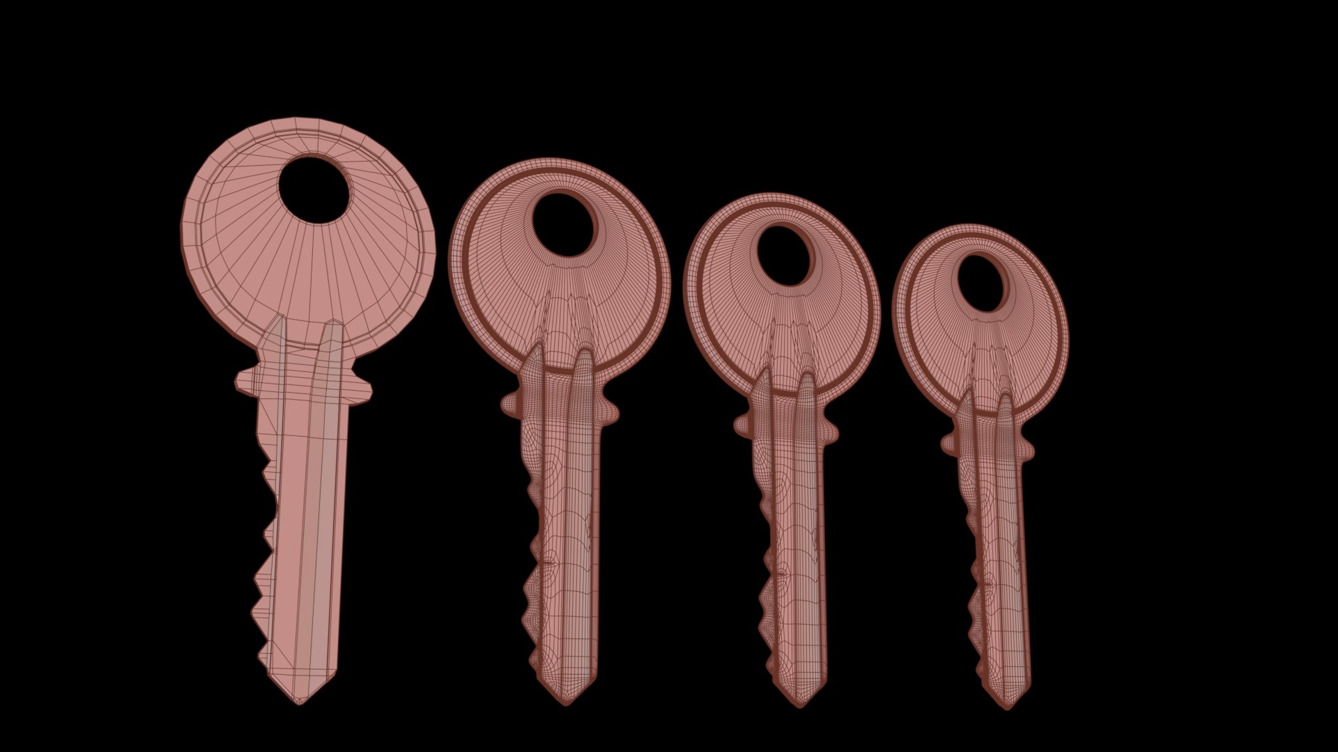 4 Old Keys 3D Model - TurboSquid 2007439