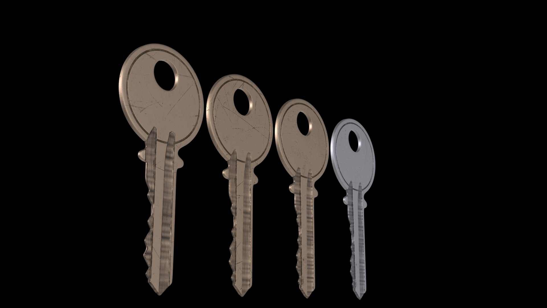 4 Old Keys 3D Model - TurboSquid 2007439