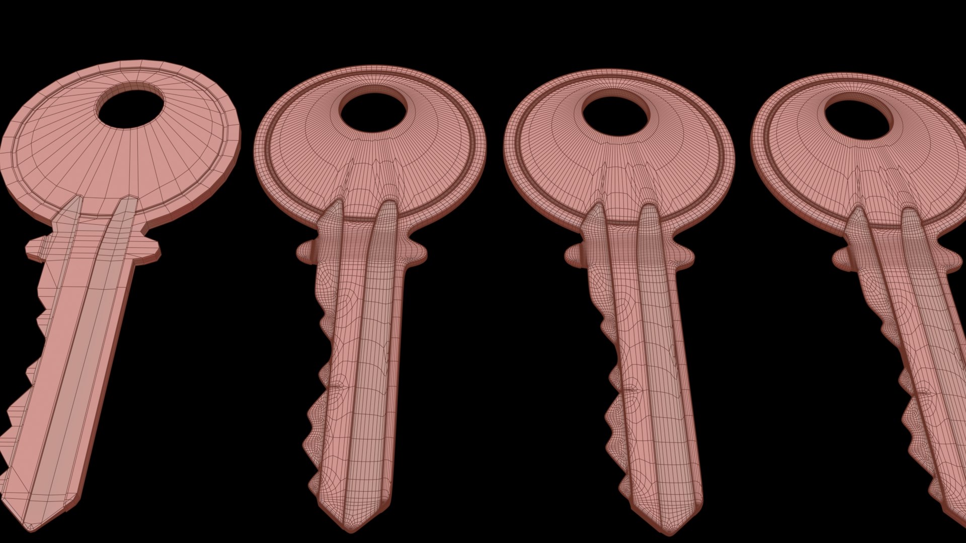 4 Old Keys 3D Model - TurboSquid 2007439