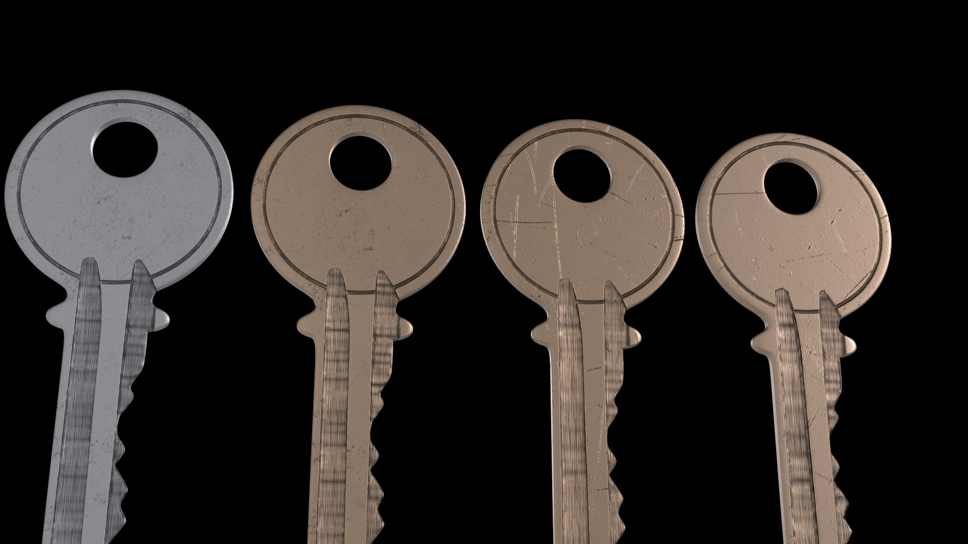 4 Old Keys 3D Model - TurboSquid 2007439