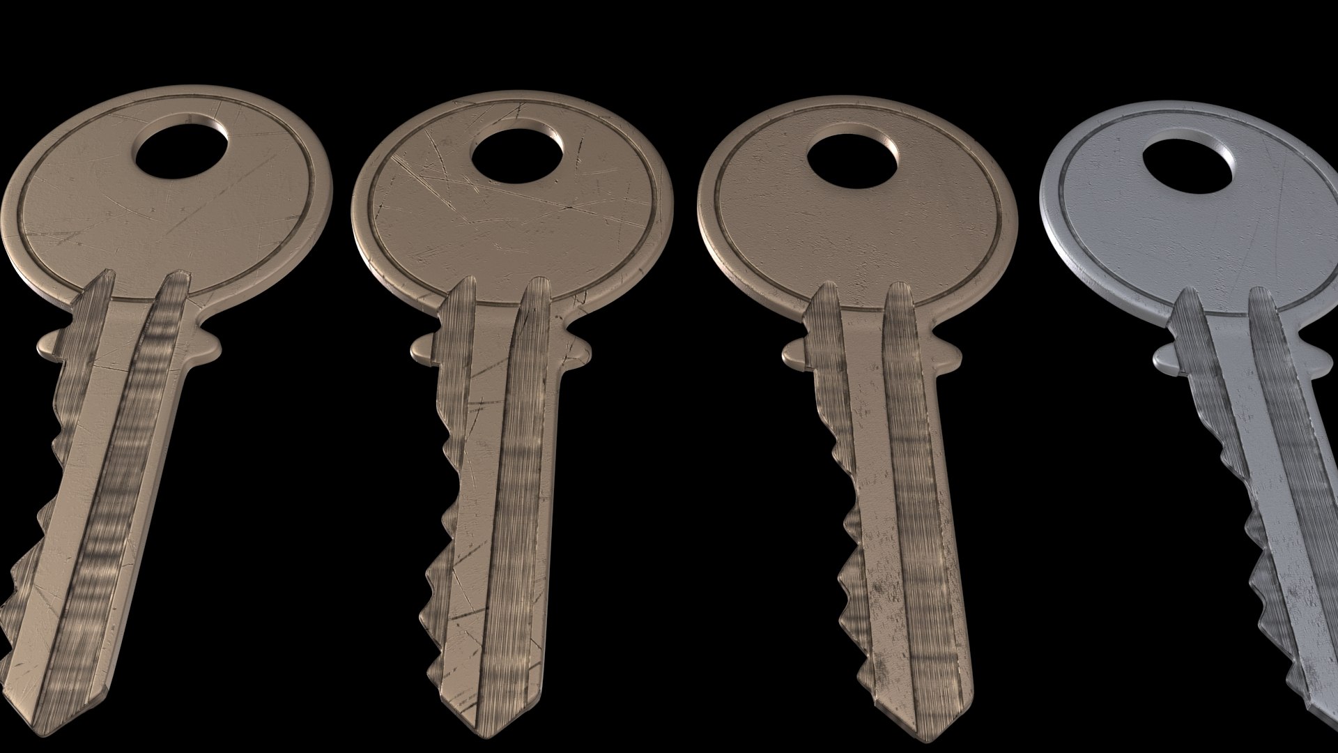 4 Old Keys 3D Model - TurboSquid 2007439