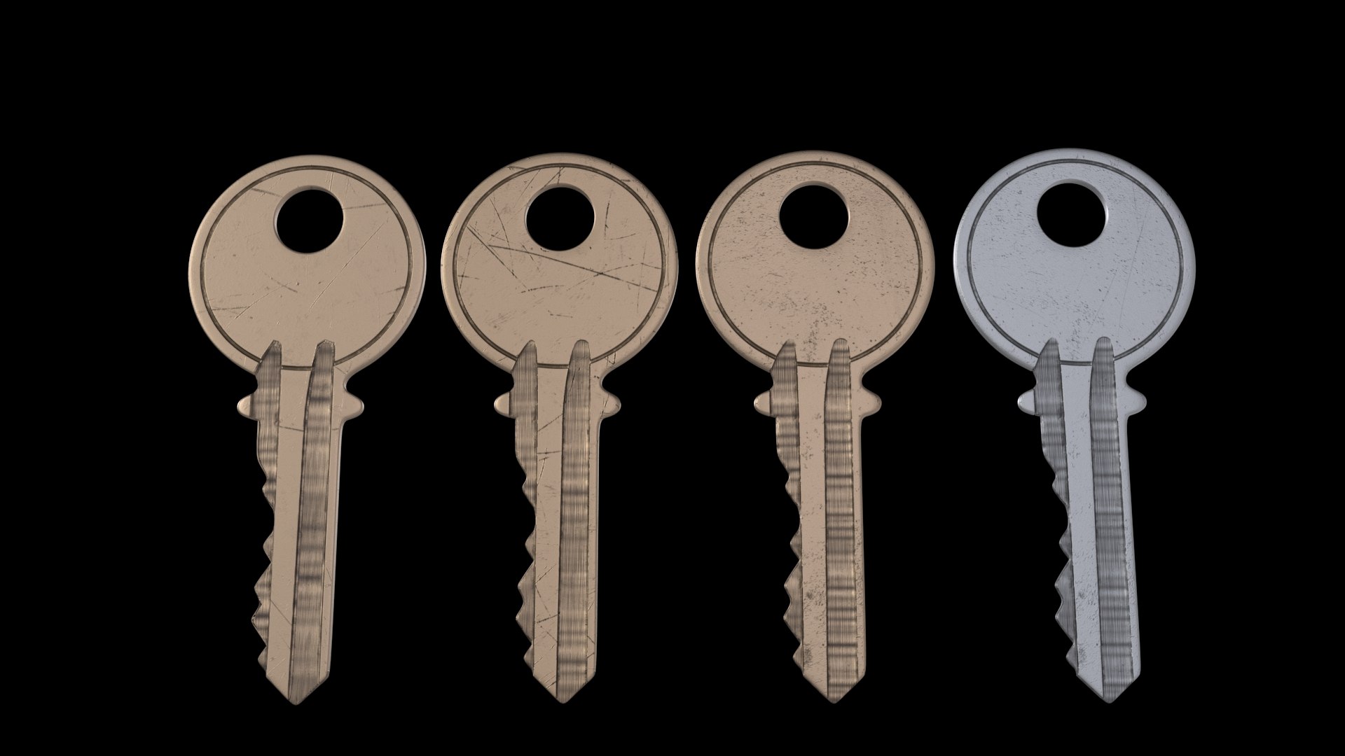 4 Old Keys 3D Model - TurboSquid 2007439