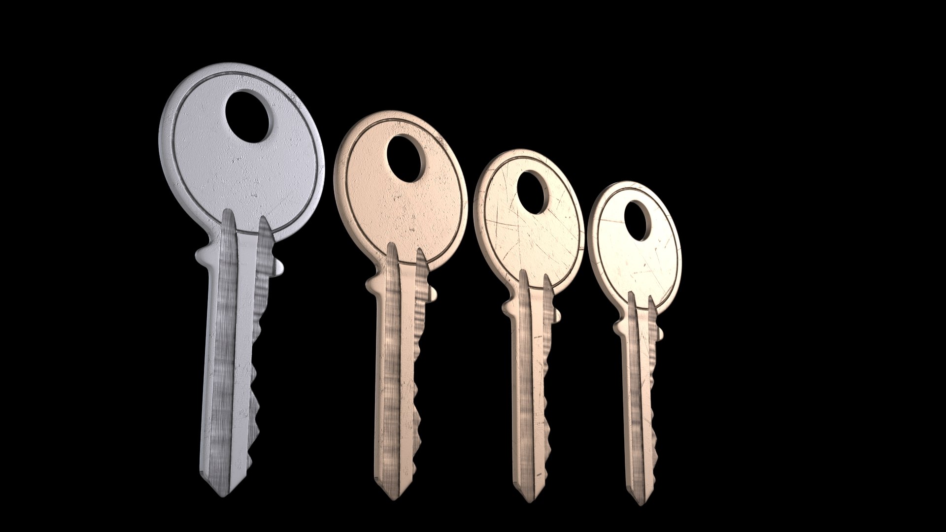 4 Old Keys 3D Model - TurboSquid 2007439