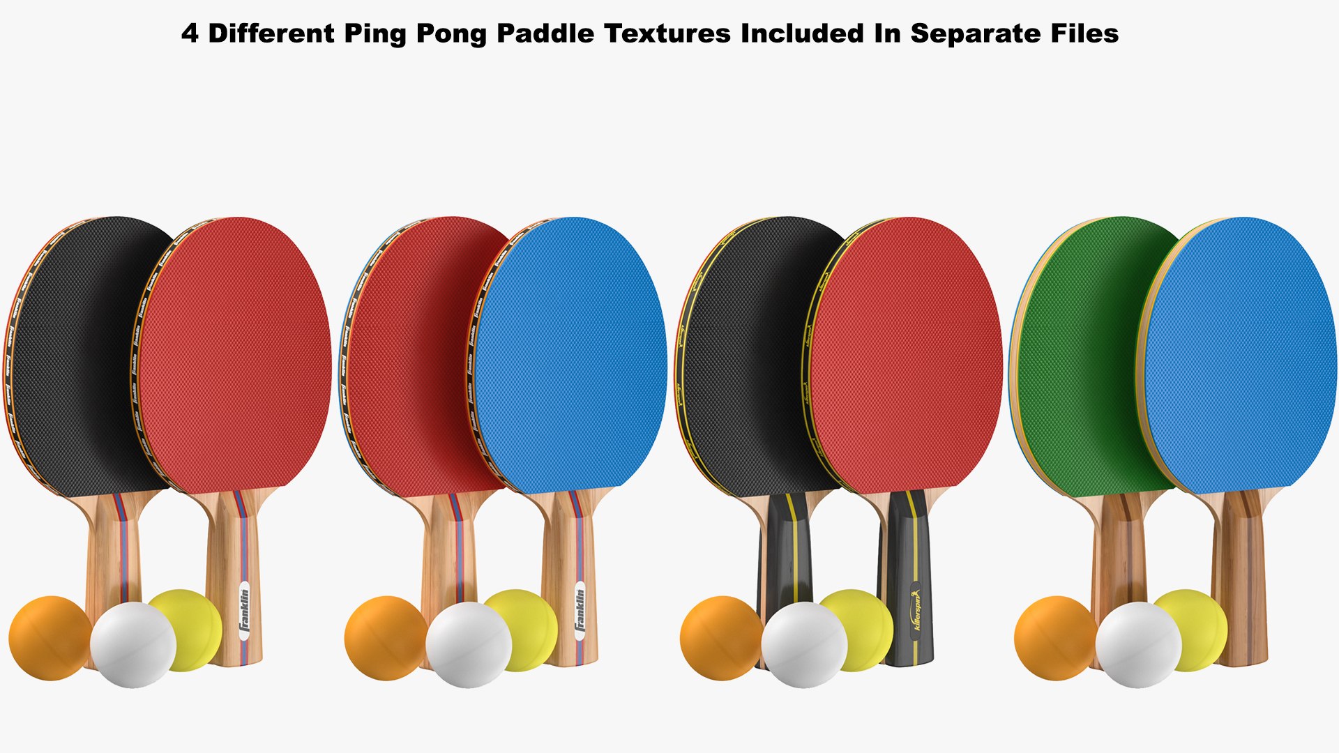 3D Ping Pong Paddles 02 - TurboSquid 1954689