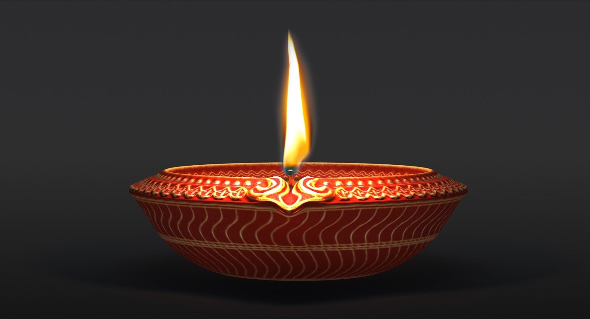 3d Decorative Indian Diwali Lamp Model