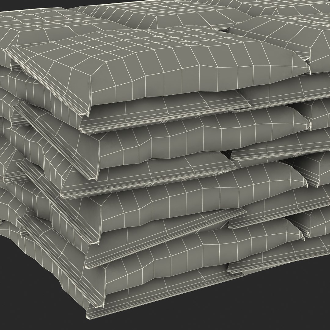 cement bags stack 3d max