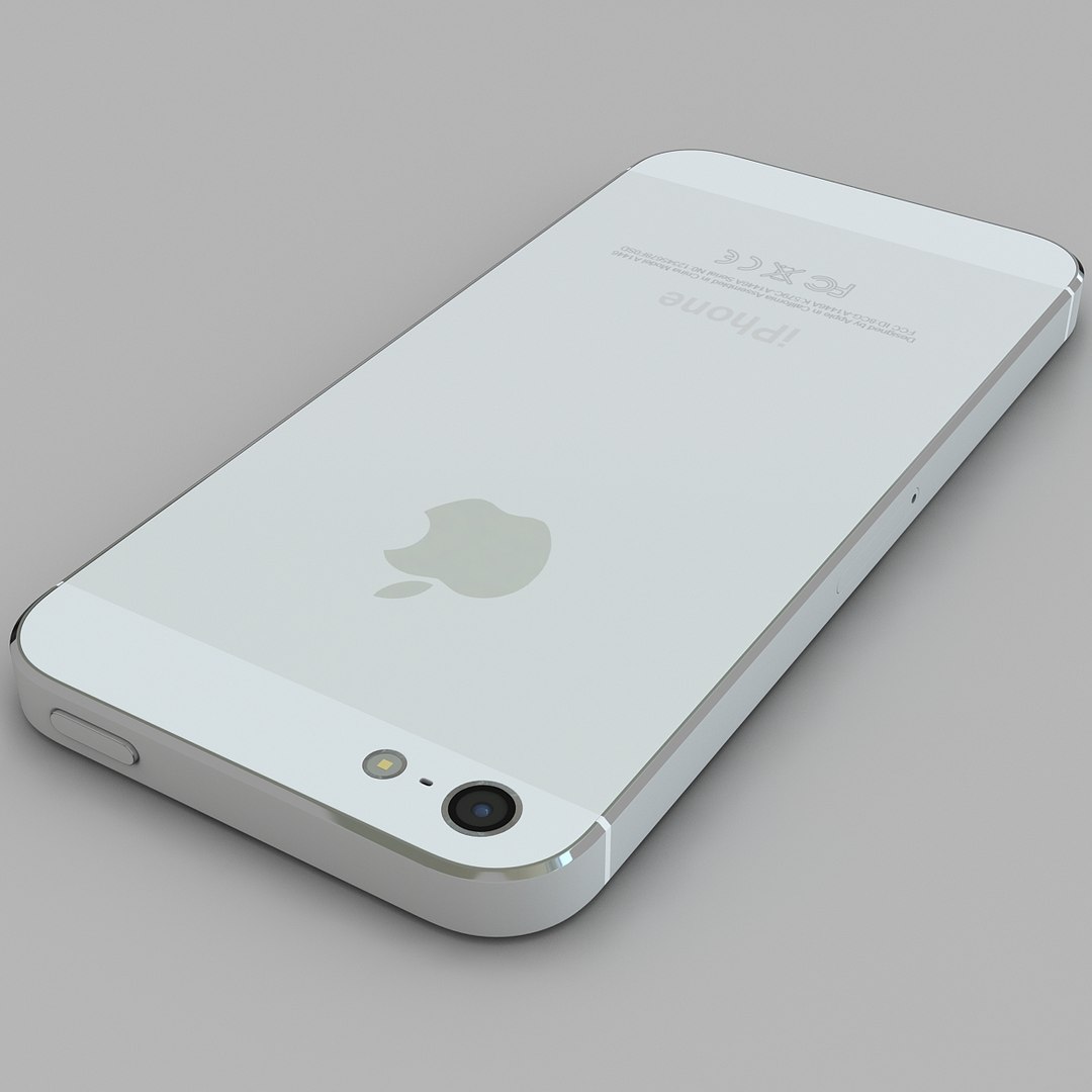 white iphone 5 cellphone 3d max
