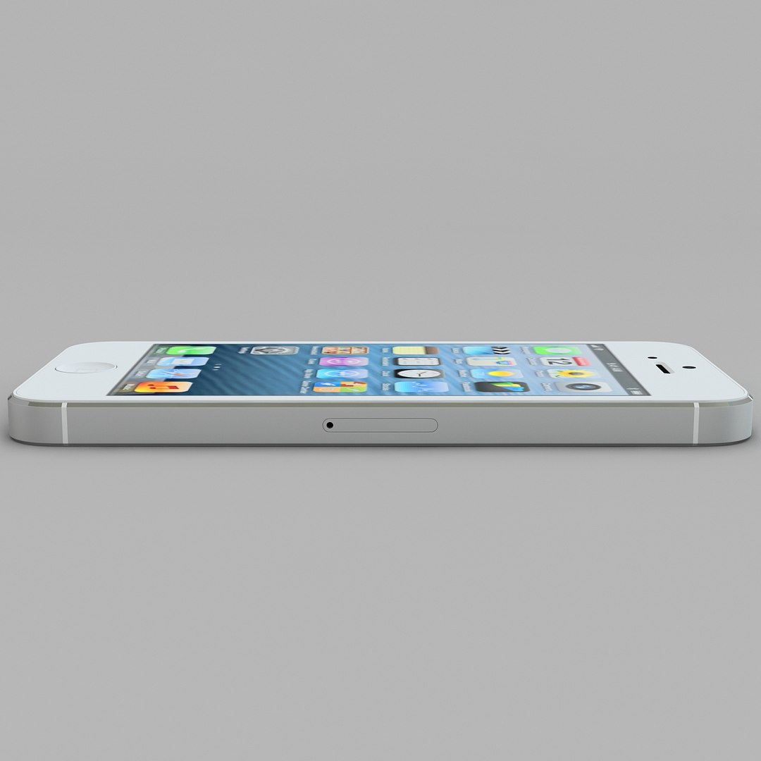white iphone 5 cellphone 3d max