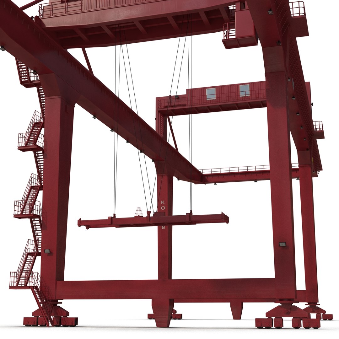 rail mounted gantry container crane 3d model