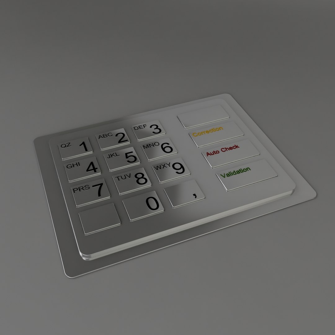 3d Metal Pin Keyboard Model