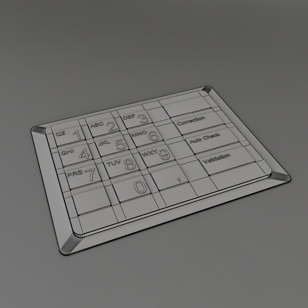 3d Metal Pin Keyboard Model