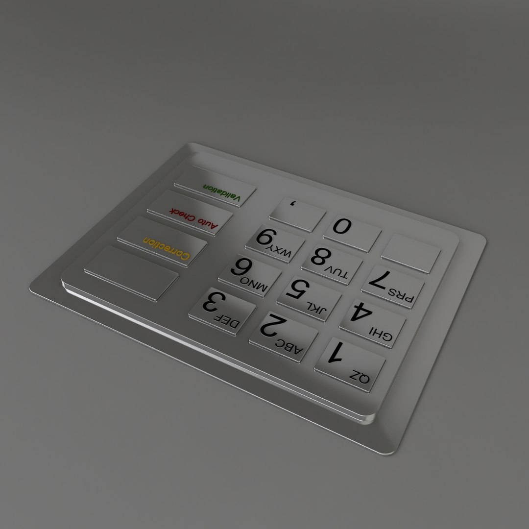 3d Metal Pin Keyboard Model