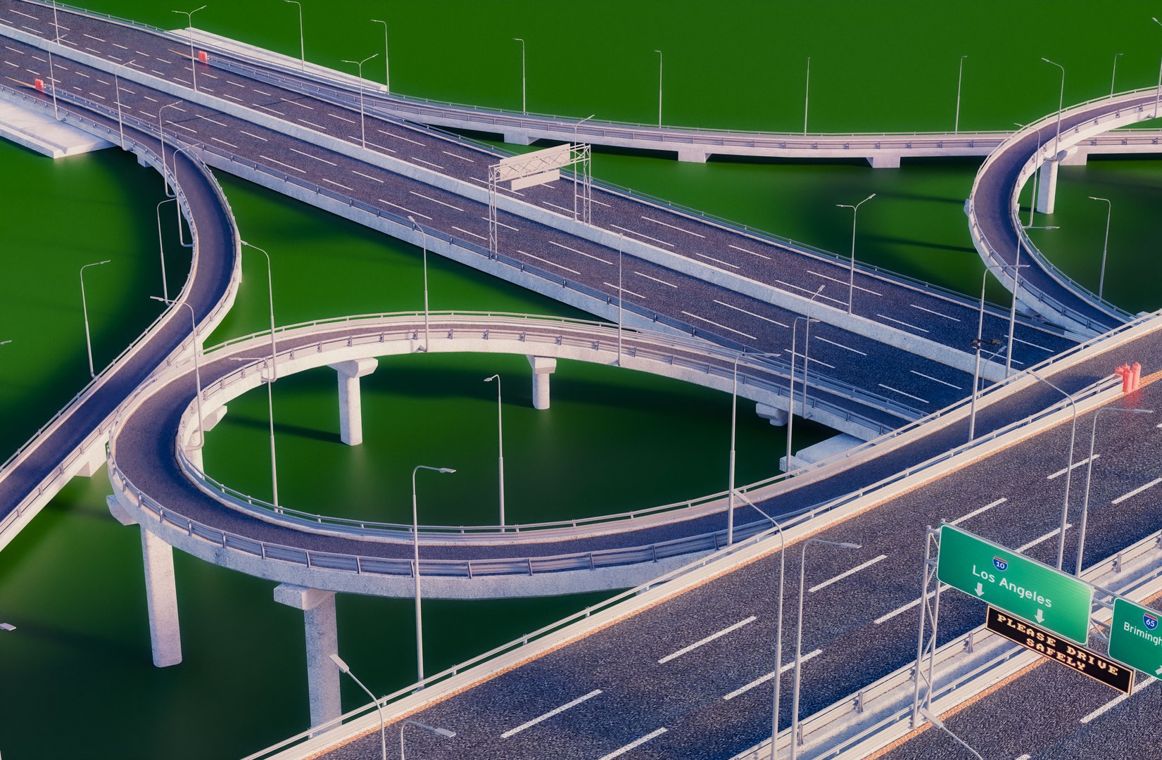 Set Highway Freeway 3D Model - TurboSquid 2256892