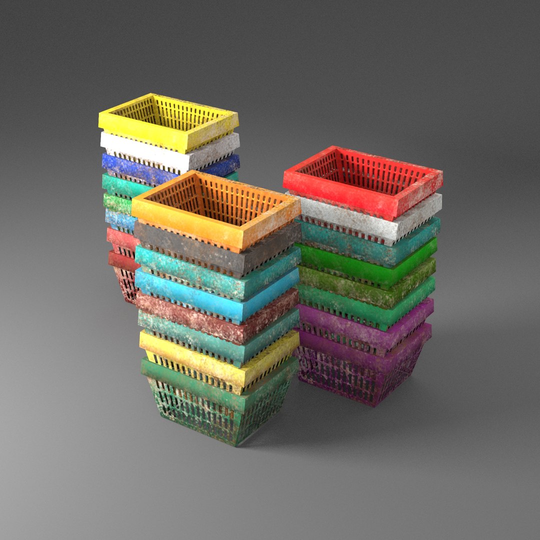 Free Basket Stack Model - TurboSquid 1715788