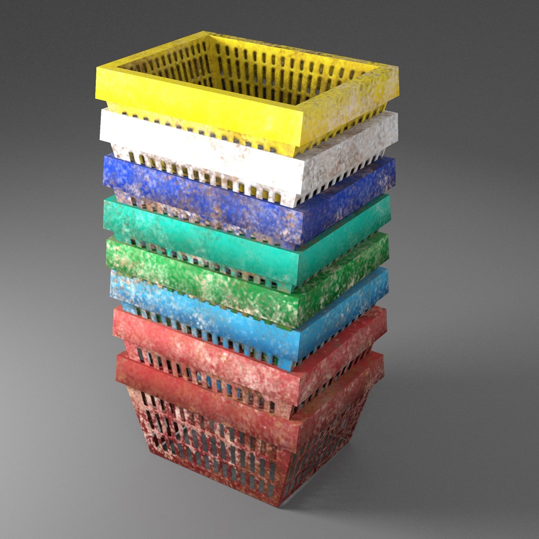 Free Basket Stack Model - TurboSquid 1715788