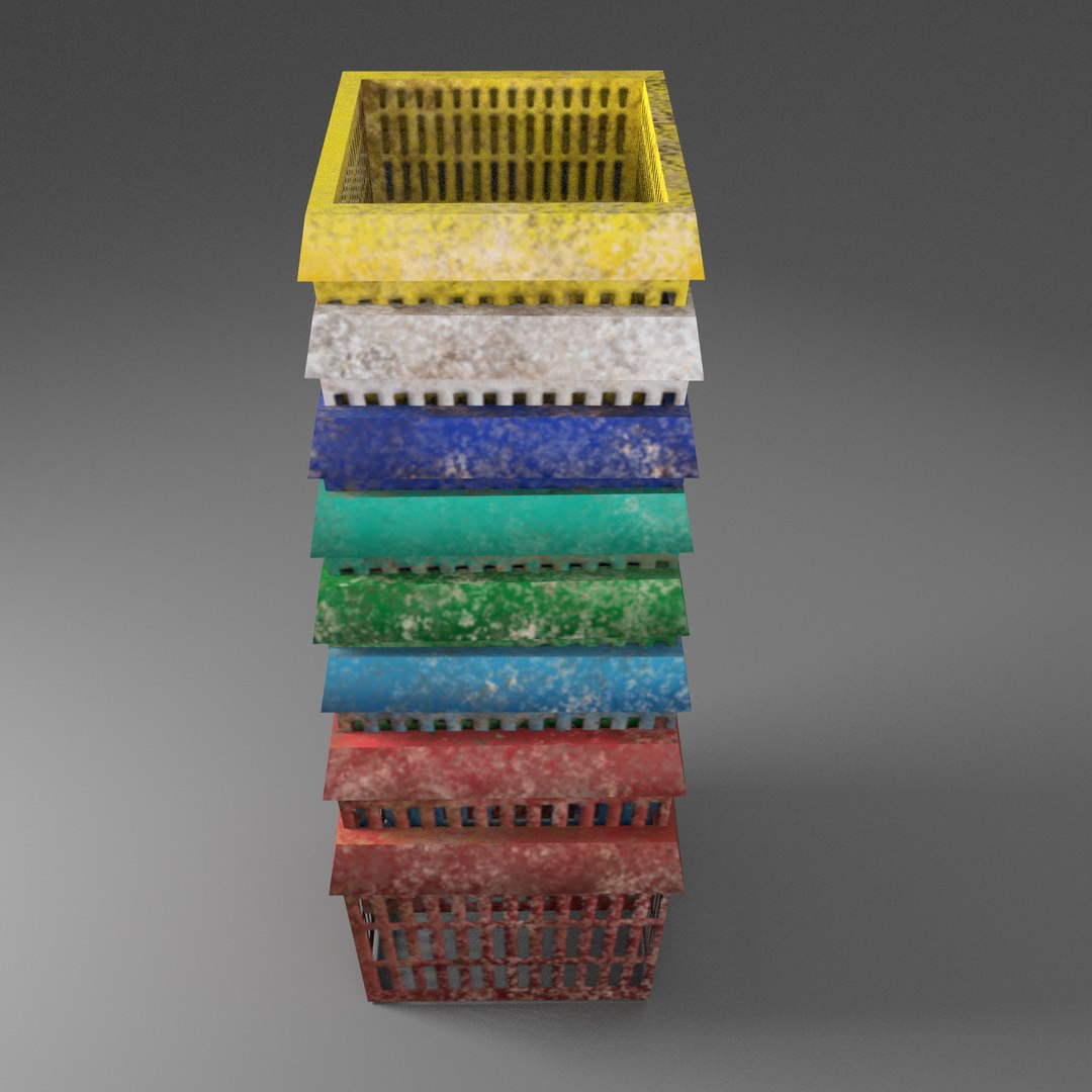 Free Basket Stack Model - TurboSquid 1715788