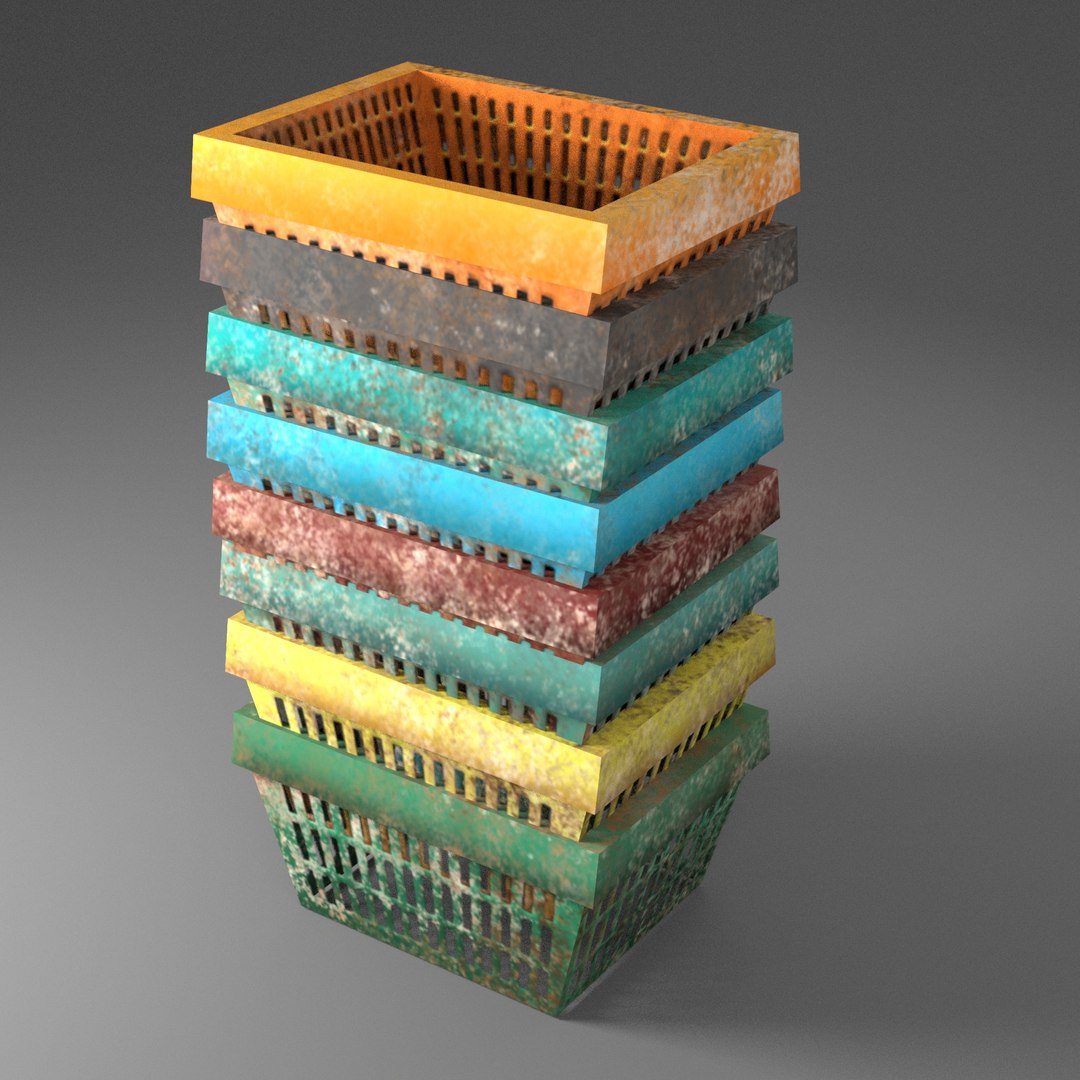 Free Basket Stack Model - TurboSquid 1715788