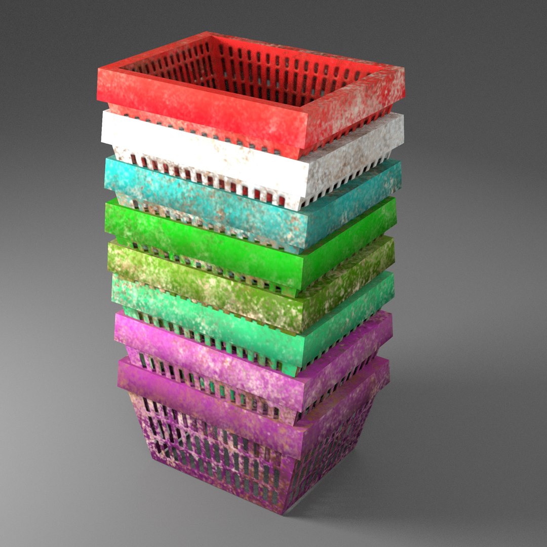 Free Basket Stack Model - TurboSquid 1715788